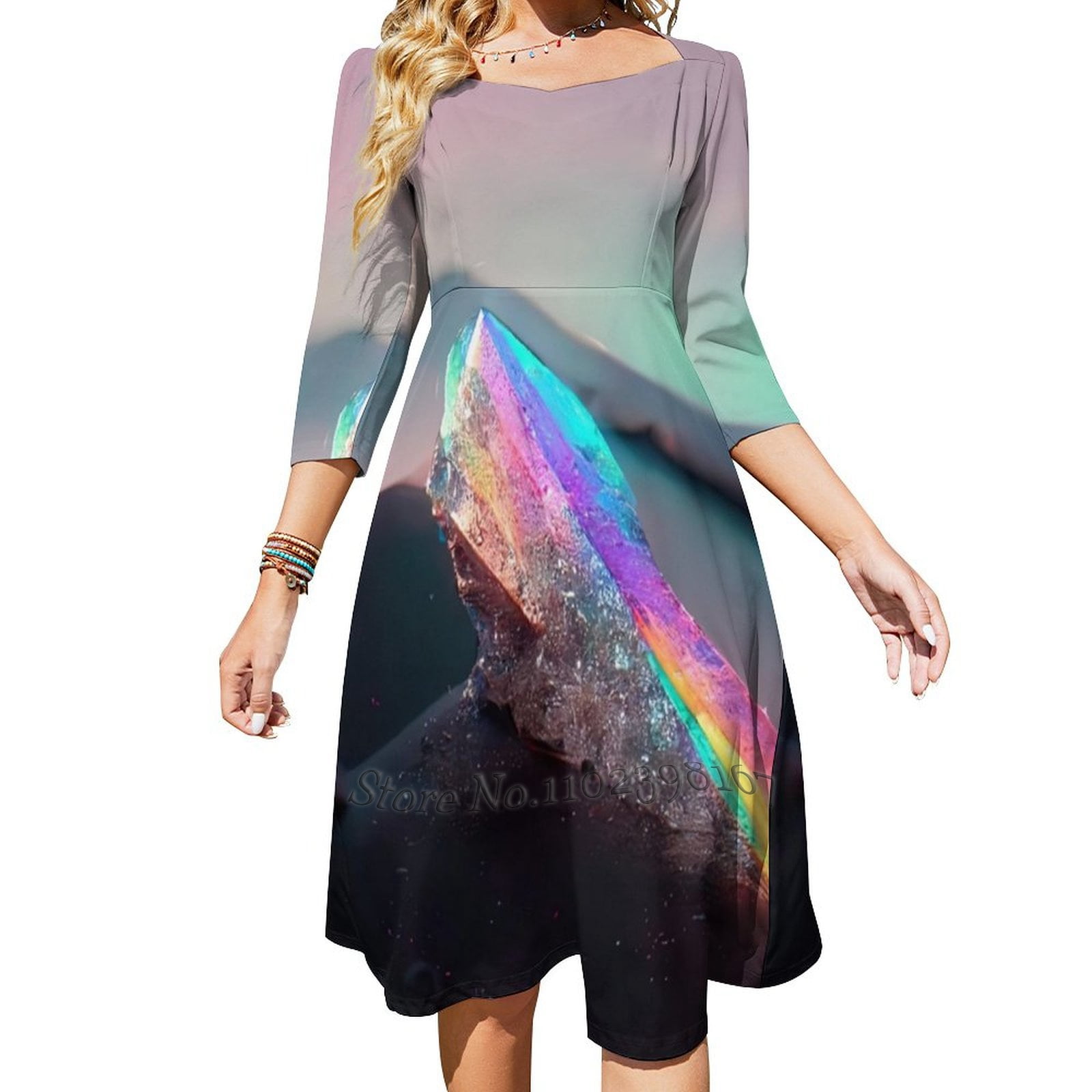 Crystal Evening Party Dresses Midi Sexy Dress Female Sweet One Piece ...