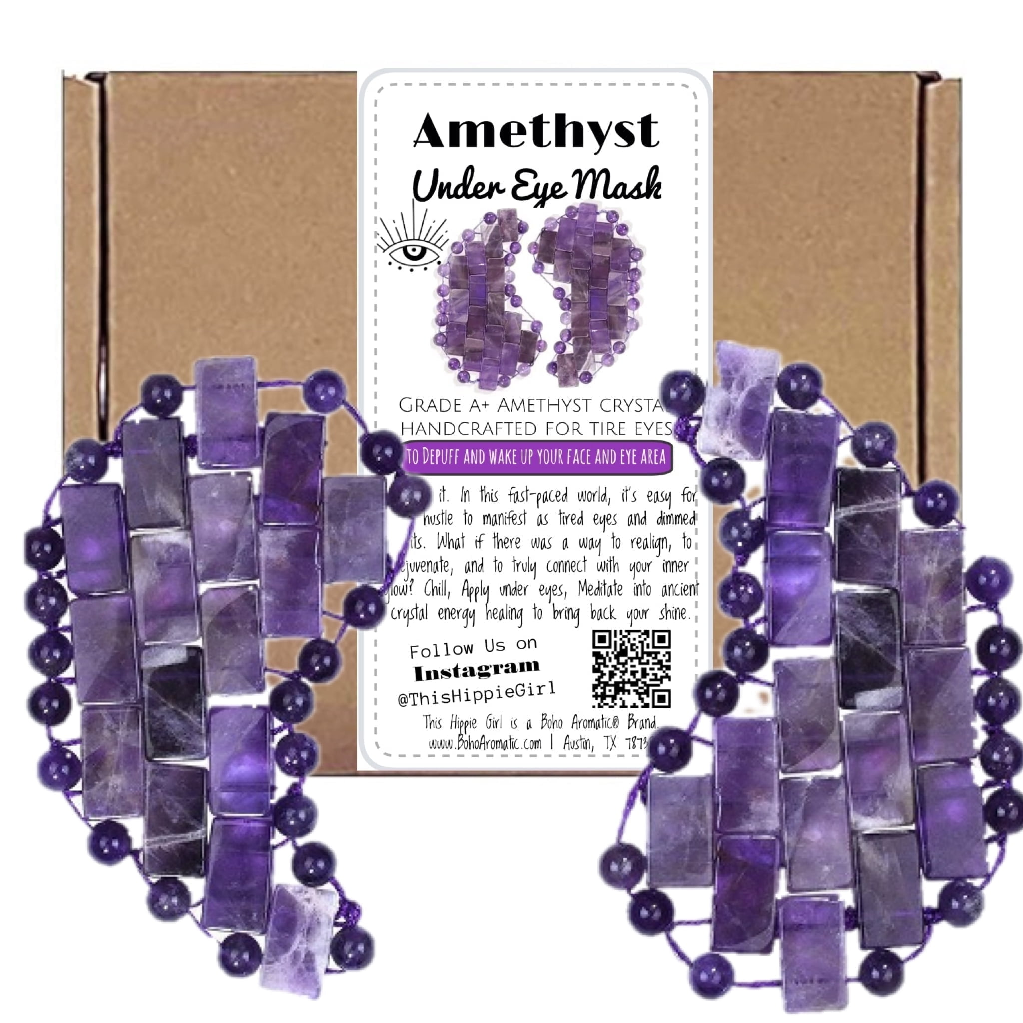 Crystal Under Eye Mask – Amethyst Cooling Eye Mask for Puffiness, Dark ...