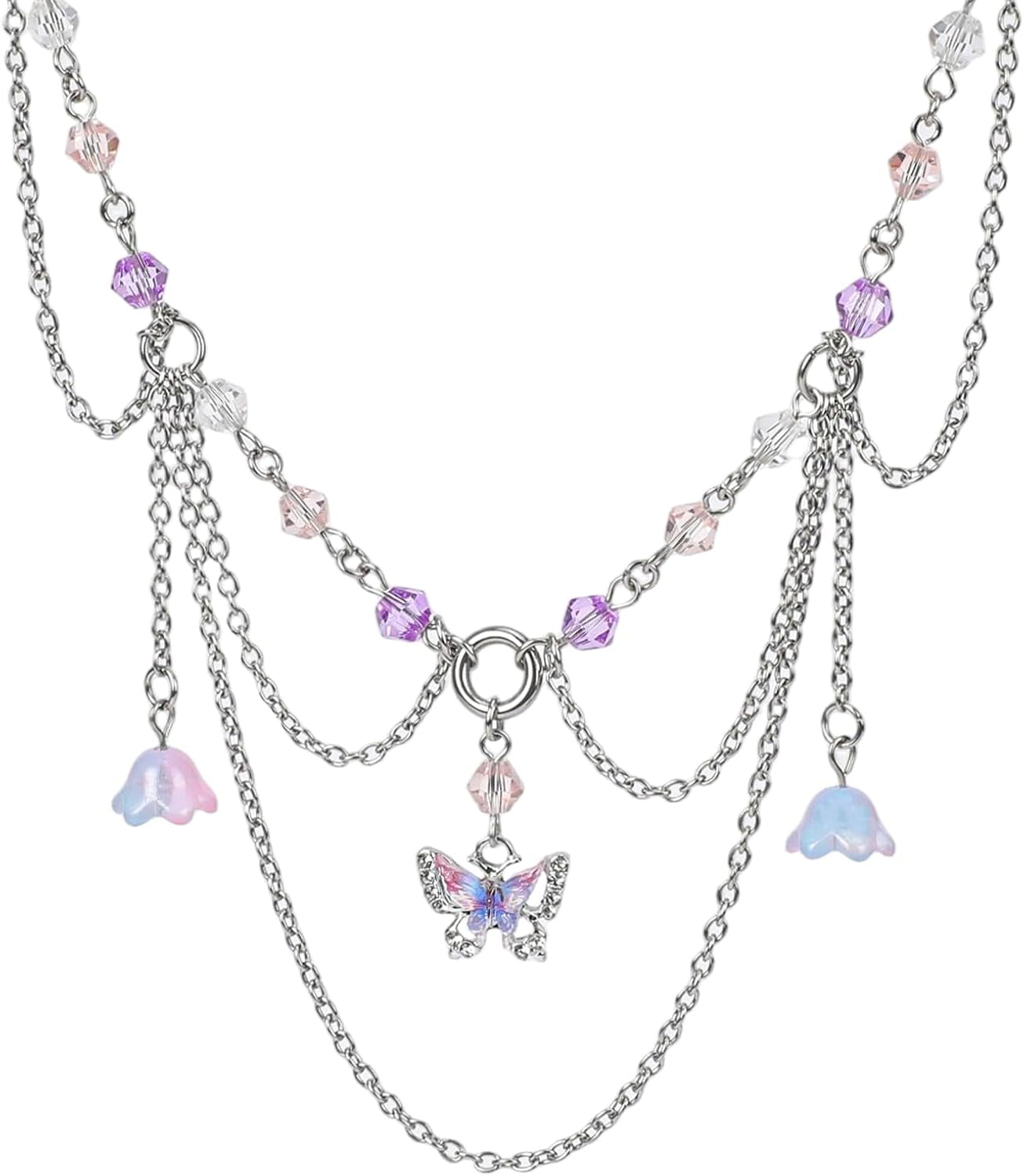 Crystal Fairy Necklace for Women - Fantasy Renaissance Necklace for ...