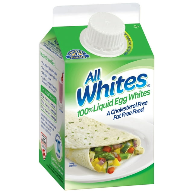 Crystal Farms All White 100% Liquid Egg Whites, 16oz (Refrigerated ...
