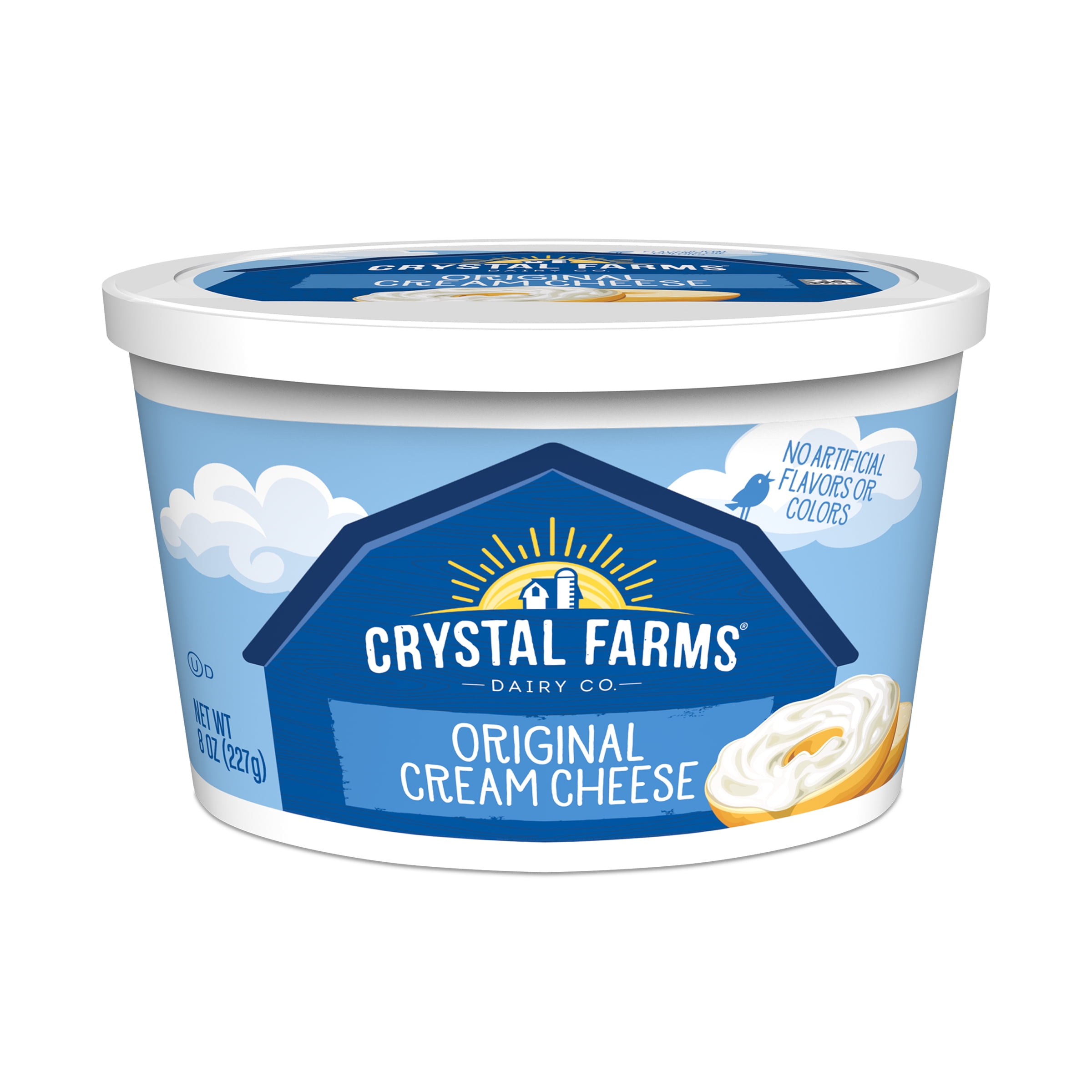 Crystal Farms Original Cream Cheese Spread, 8 oz, Single Plastic Cup ...
