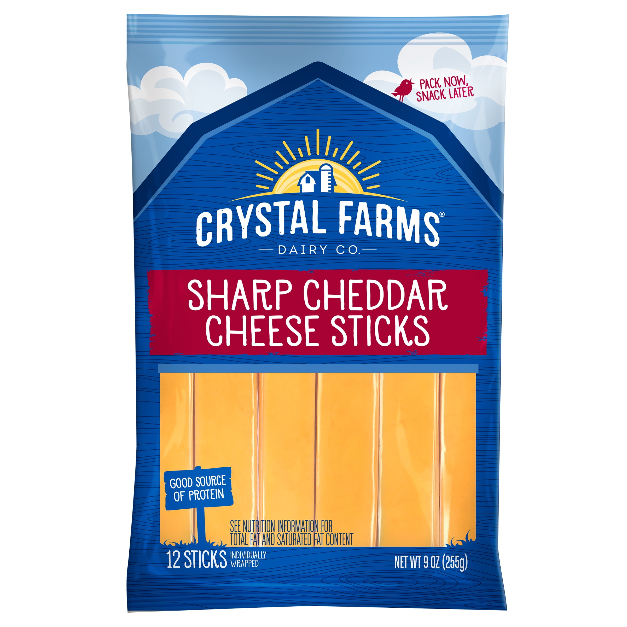 Crystal Farms Sharp Cheddar Stick, 9oz 12ct - Walmart.com