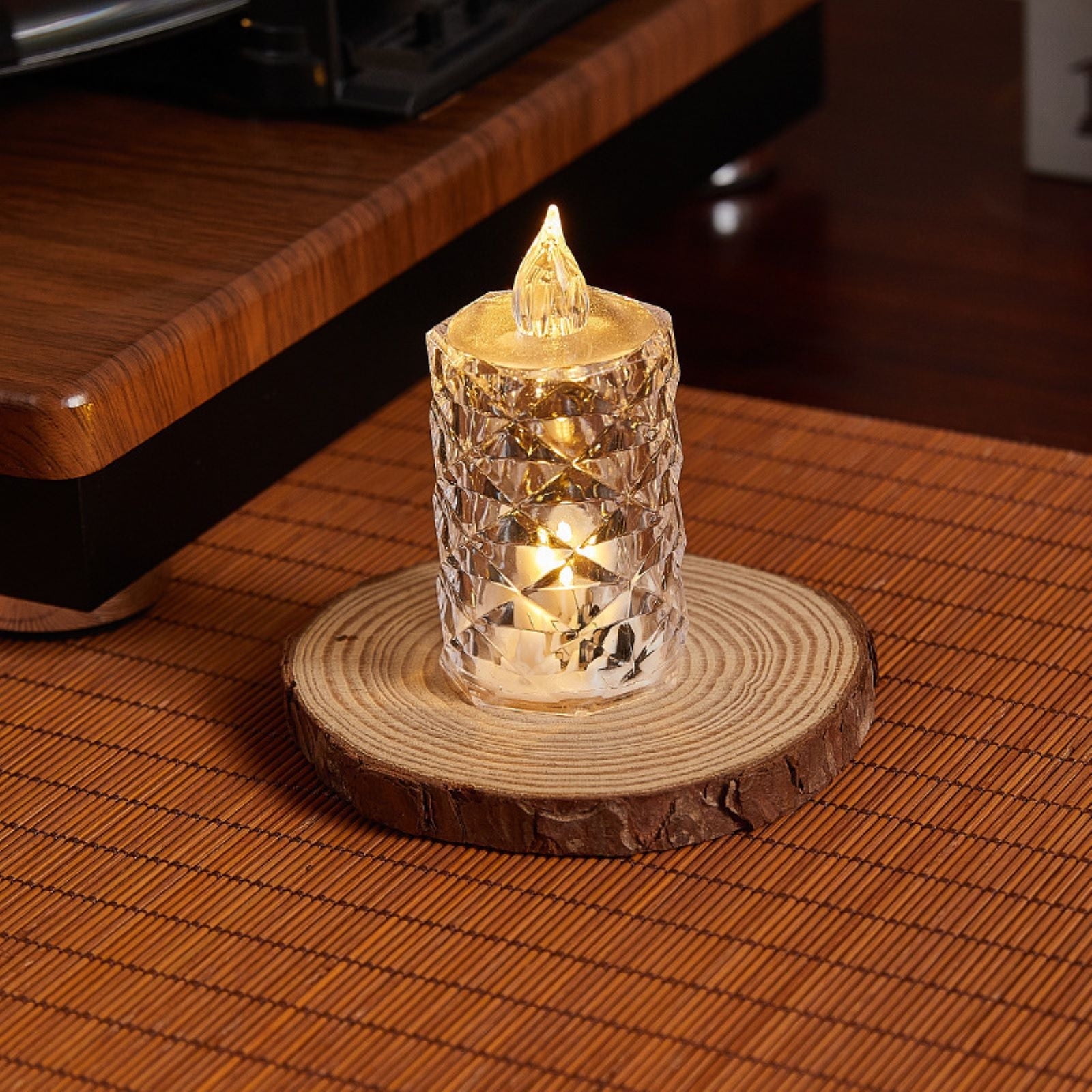 Crystal Flameless Candle Light, 1PCS Battery Operated LED Candles ...