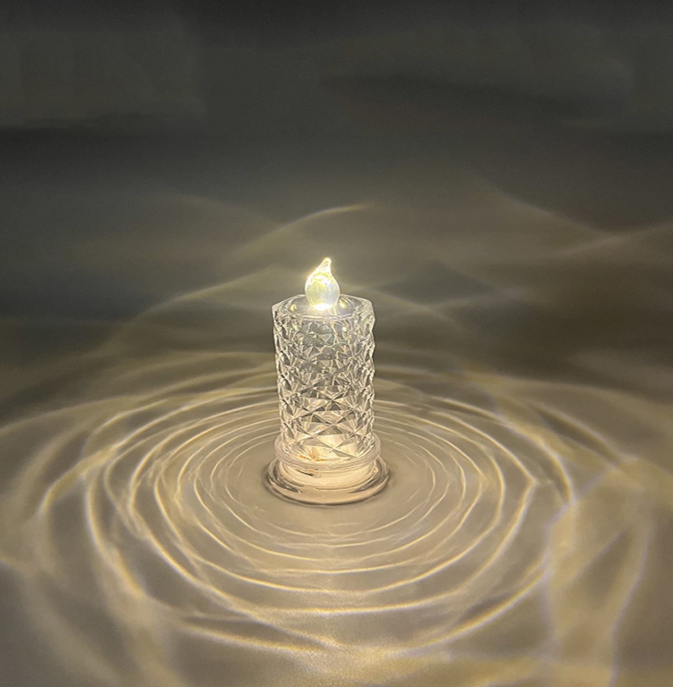 Crystal Flameless Candle Light, 1PCS Battery Operated LED Candles ...