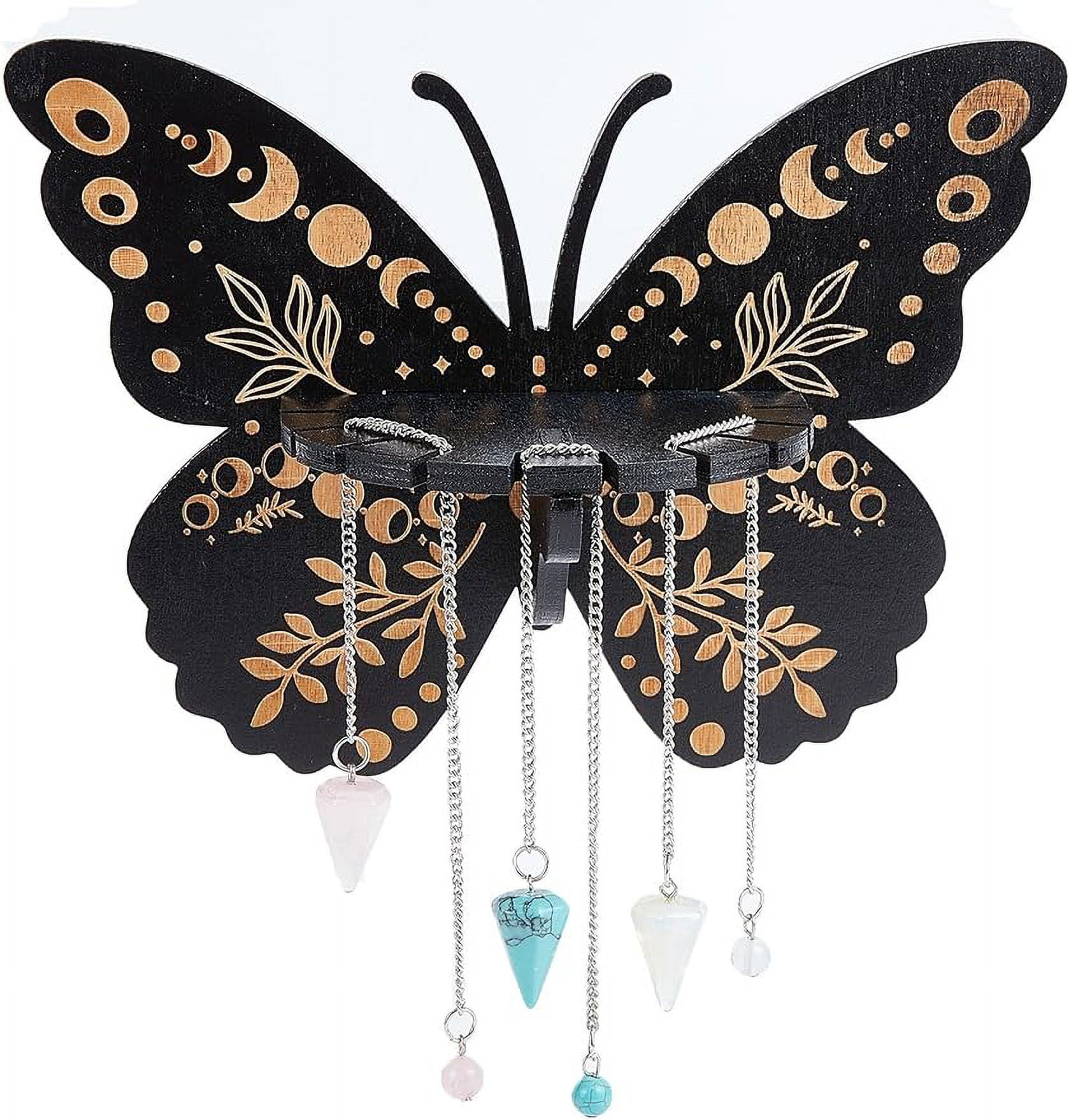 Crystal Floating Shelf Wooden Crystal Display Shelves Butterfly Pagan ...