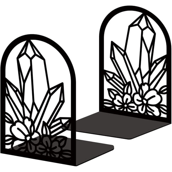 Crystal Flower Book Shelf Decorative Bookends for Shelves, Book Ends ...