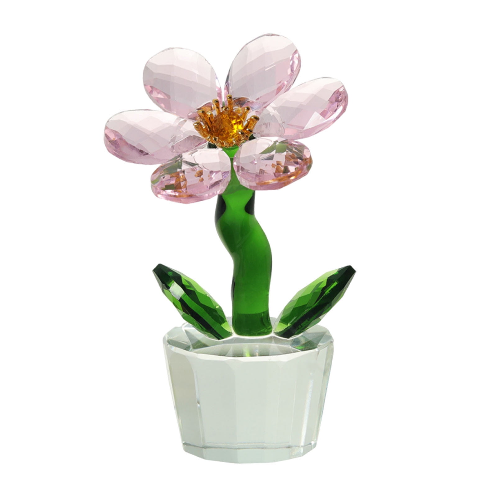 Crystal Flower Figurine Mini Glass Flower Figurine Collectibles Small ...