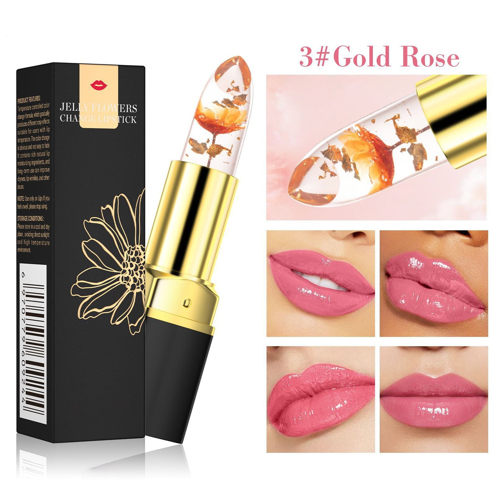 Crystal Flower Jelly Lipstick, Temperature Change Moisturizer Long ...