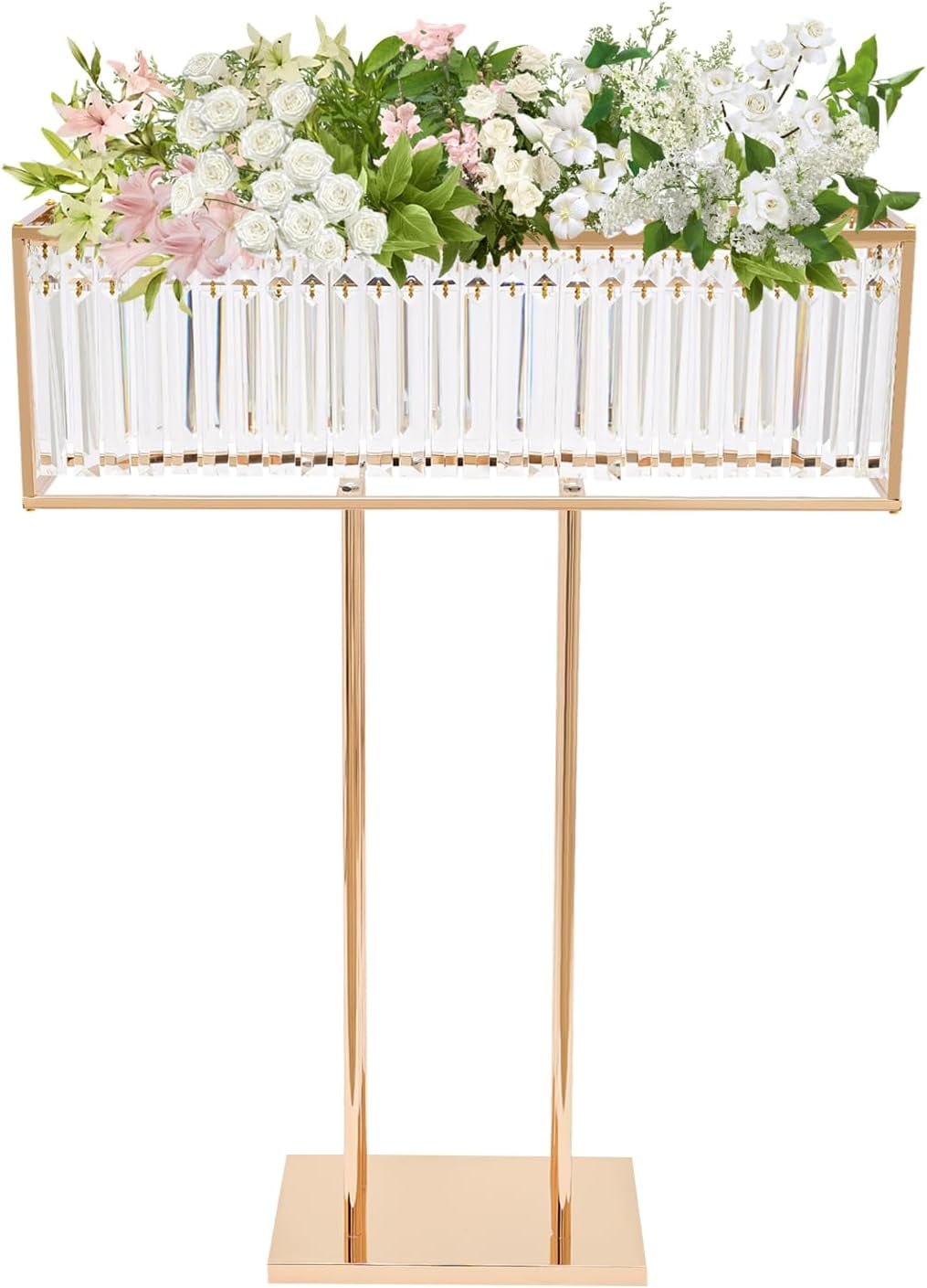 Crystal Flower Stand, Gold Wedding Crystal Centerpieces Stand, Wedding ...