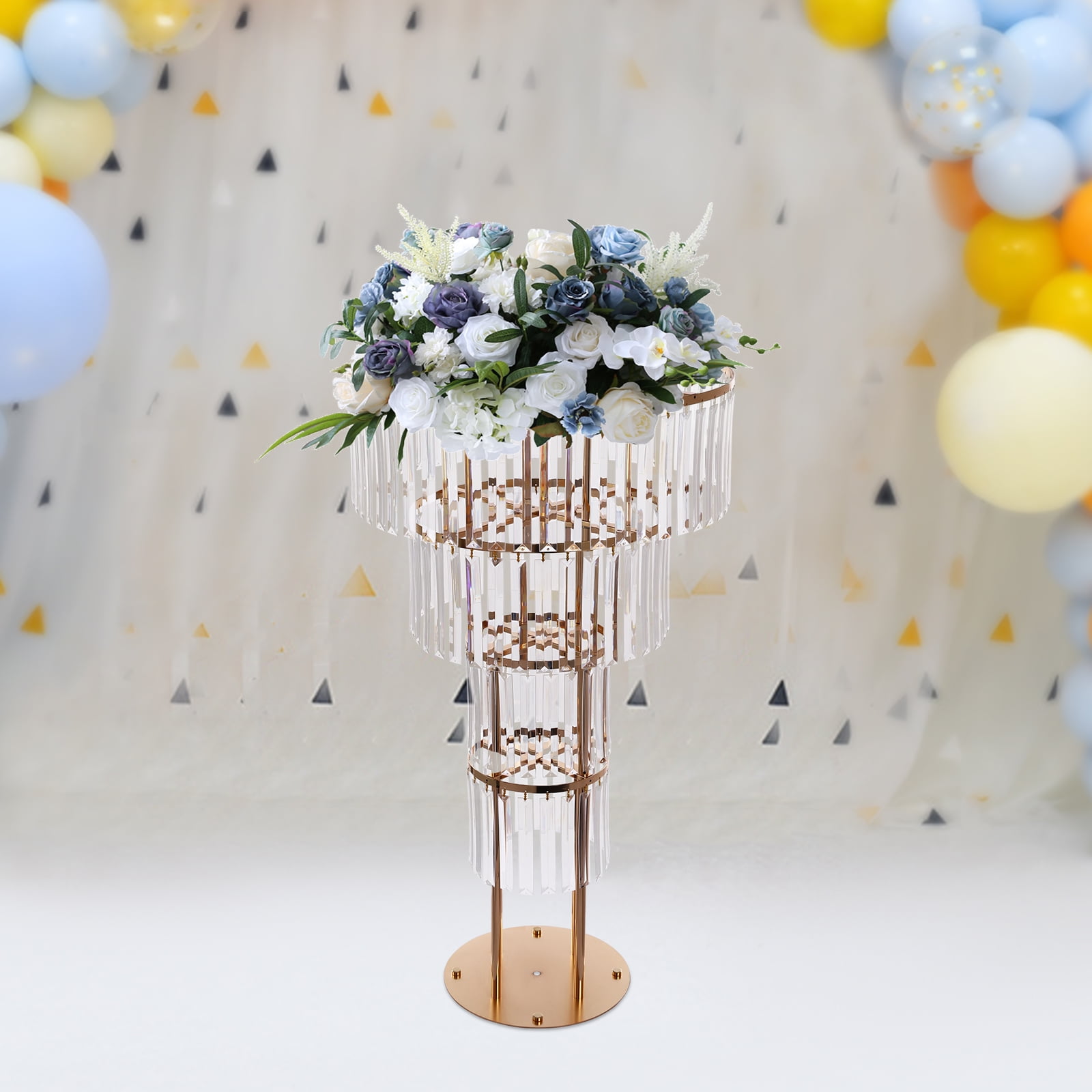 Crystal Flower Stand Set 4 Tiers Hold Up To 17.64 lbs Modern Gold ...
