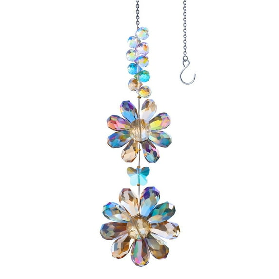 Crystal Flower Sun Catcher With Double Flowers Balconies Sunbeam ...
