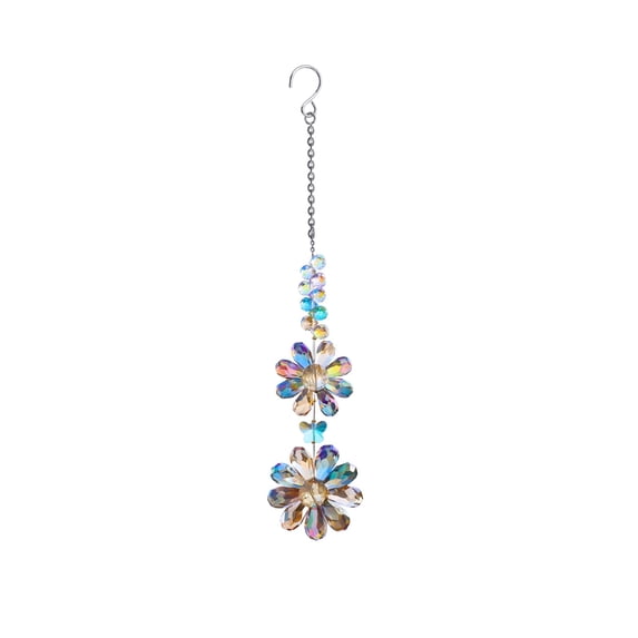Crystal Flower Suncatcher Hanging Ornament, Rainbow Maker Window Sun ...