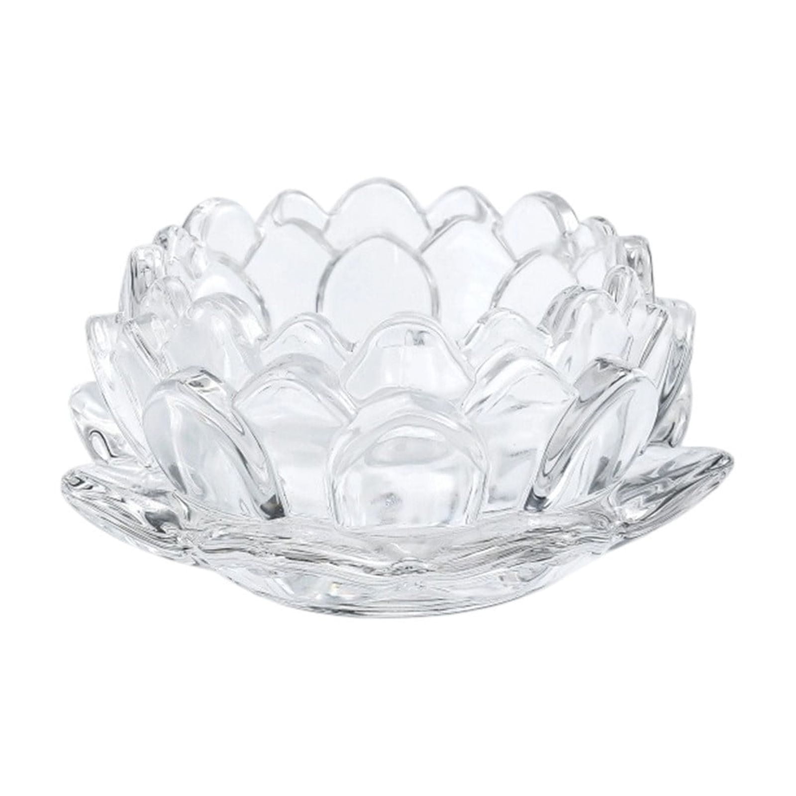 Crystal Flower Tealight Candle Holders, Lotus Candle Bases, Glass Tea ...