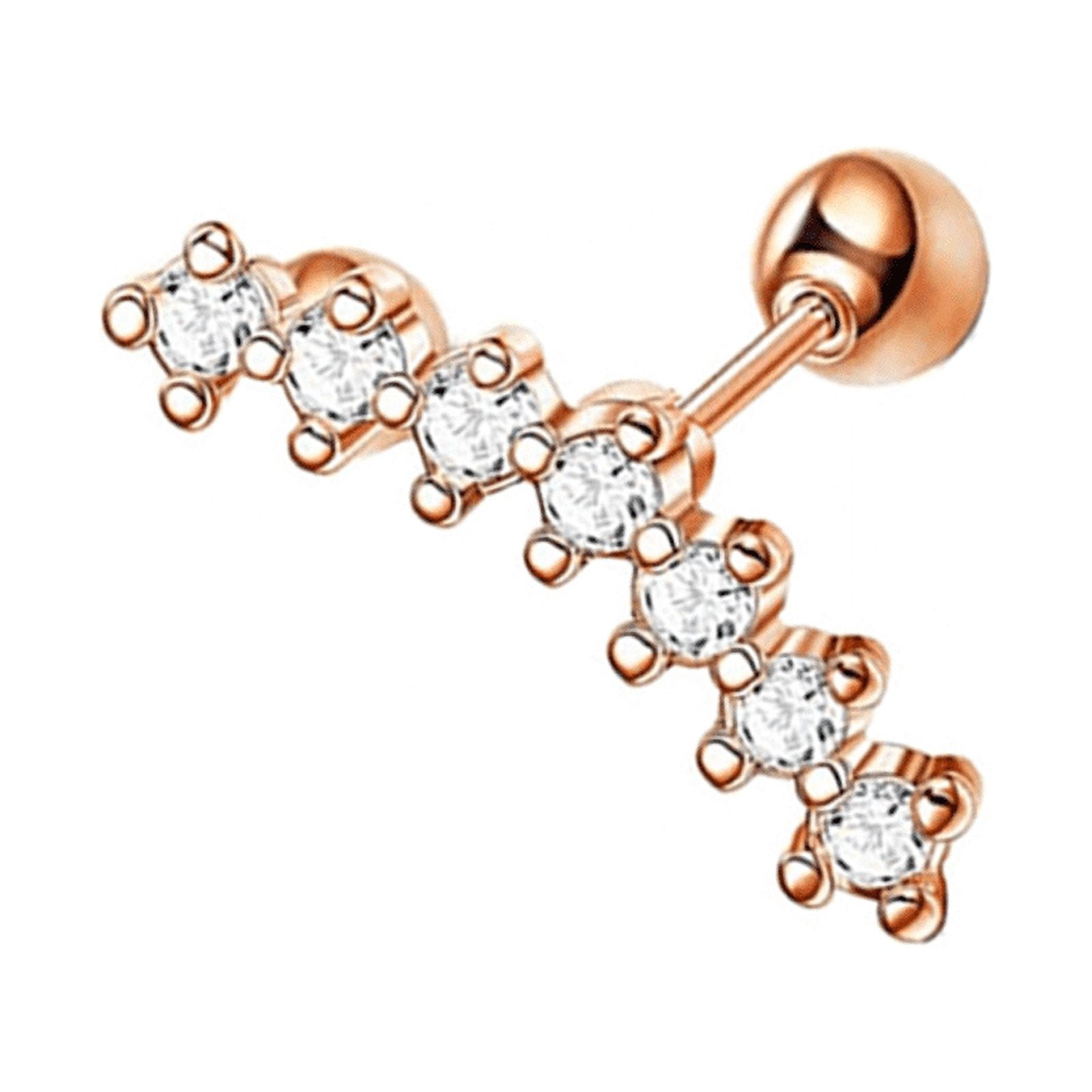 Crystal Flower Tragus Piercing Earring Flat 16G Cross Cartilage ...