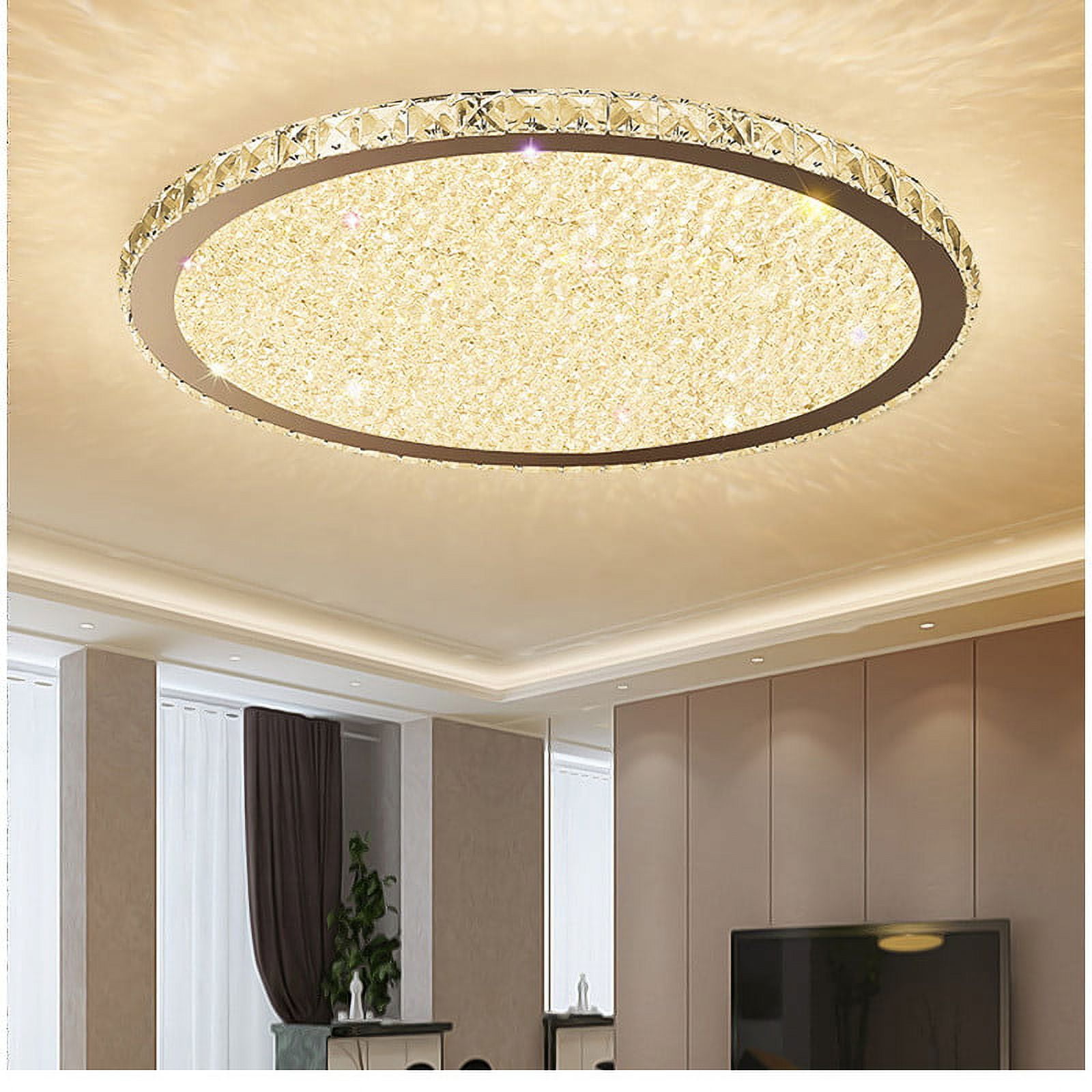 Crystal Flush Mount Ceiling Light, 9-Inch Crystal Chandeliers, LED ...