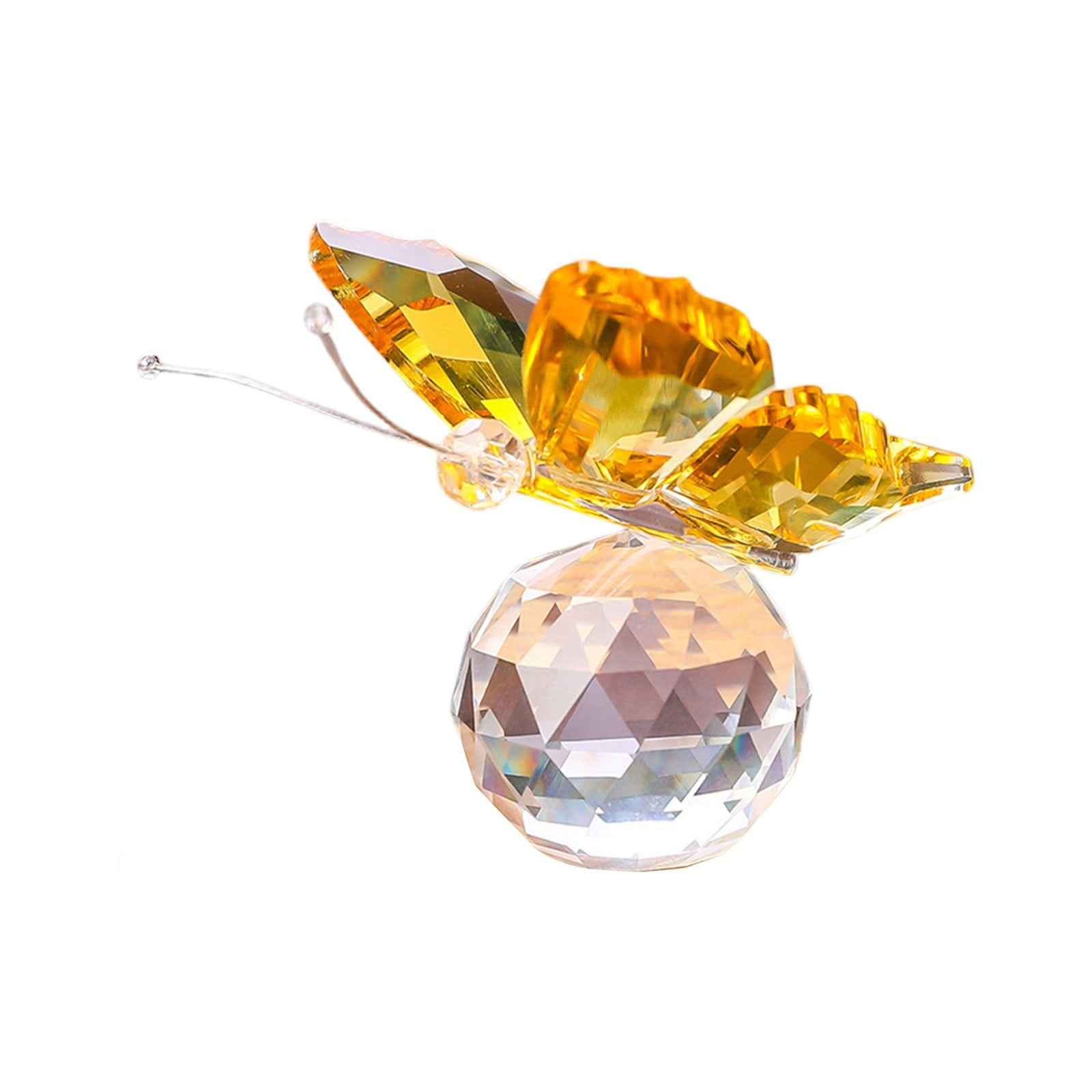 Crystal Flying Butterfly Decor with Crystal Ball Base, Glass Butterfly ...