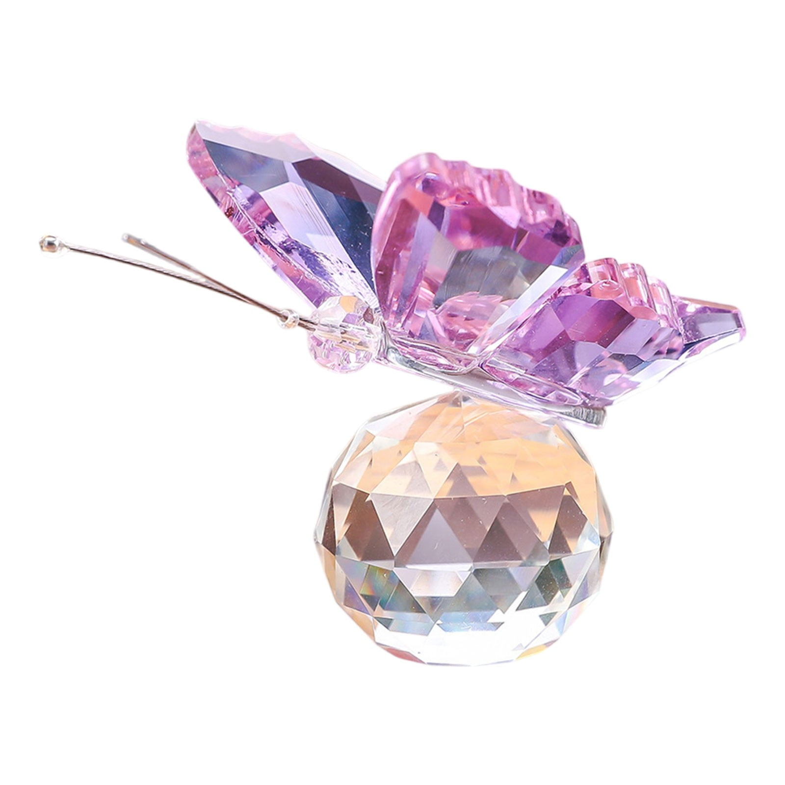 Crystal Flying Butterfly with Crystal Ball Base Statue, Handcrafted ...