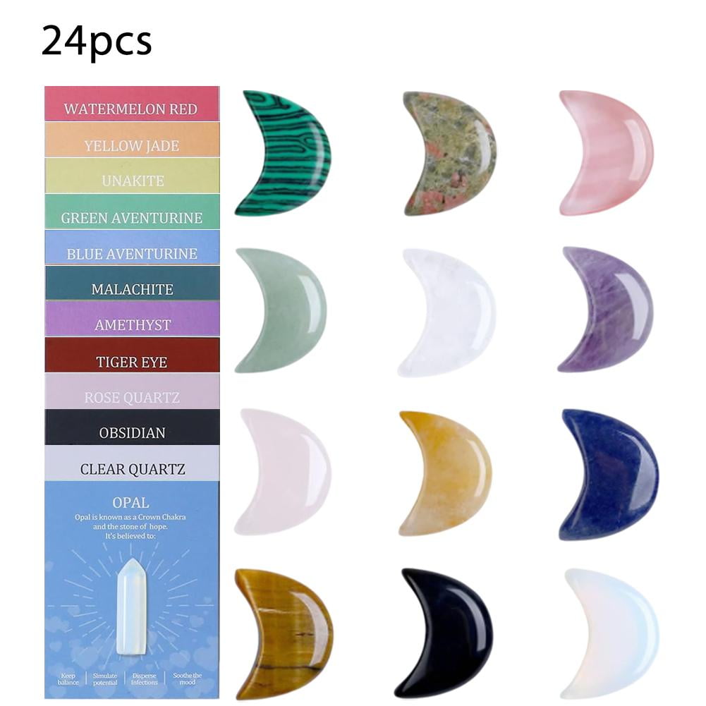 Crystal Gemstone Collection Assorted Healing Crystals Set of 12 or 24 ...