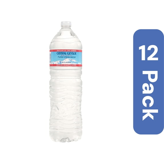 Crystal Geyser, Spring Water, 1.5 L, Pack of 12, Natural Spring Water ...