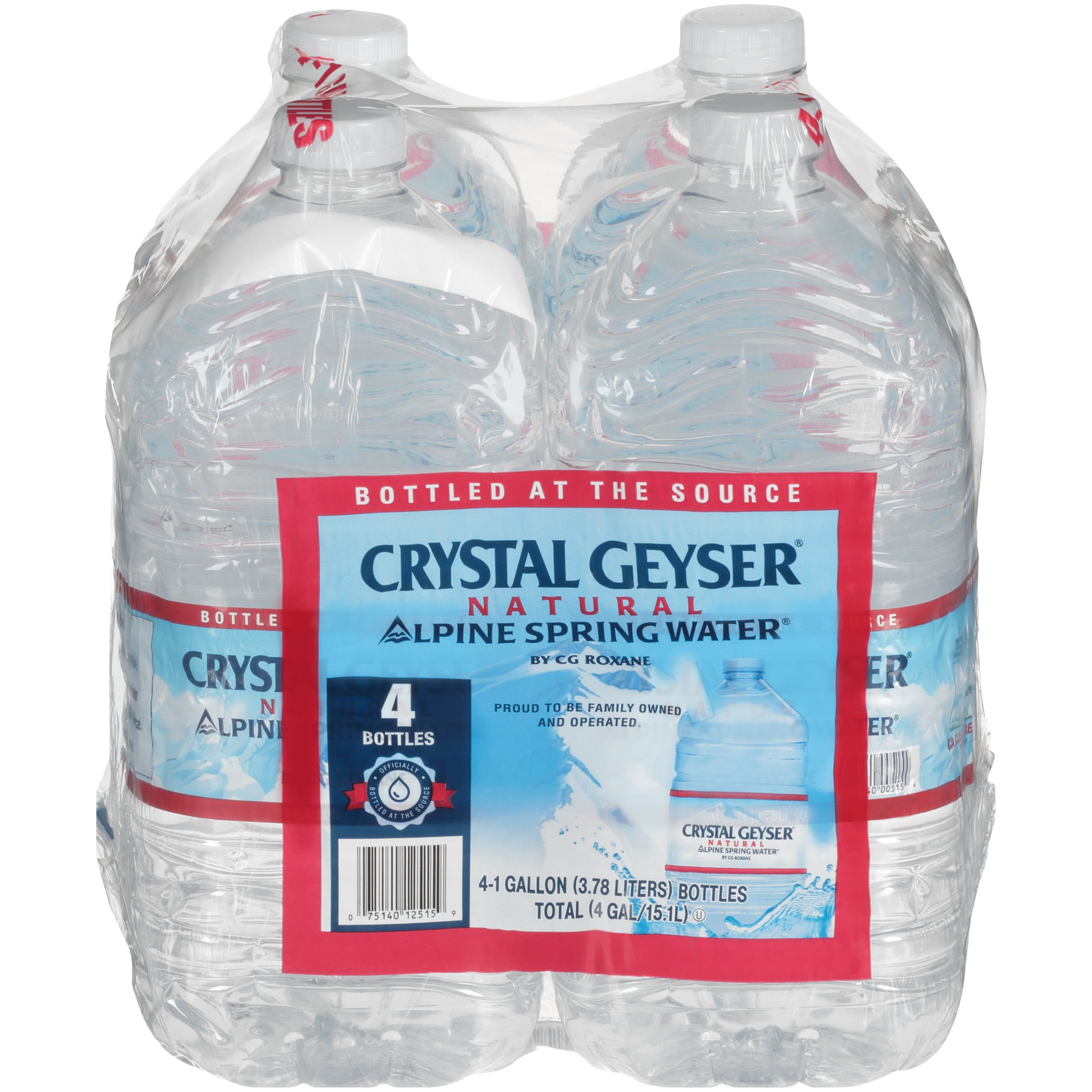 Crystal Geyser® Natural Alpine Spring Water® 4-1 gal Bottles - Walmart.com