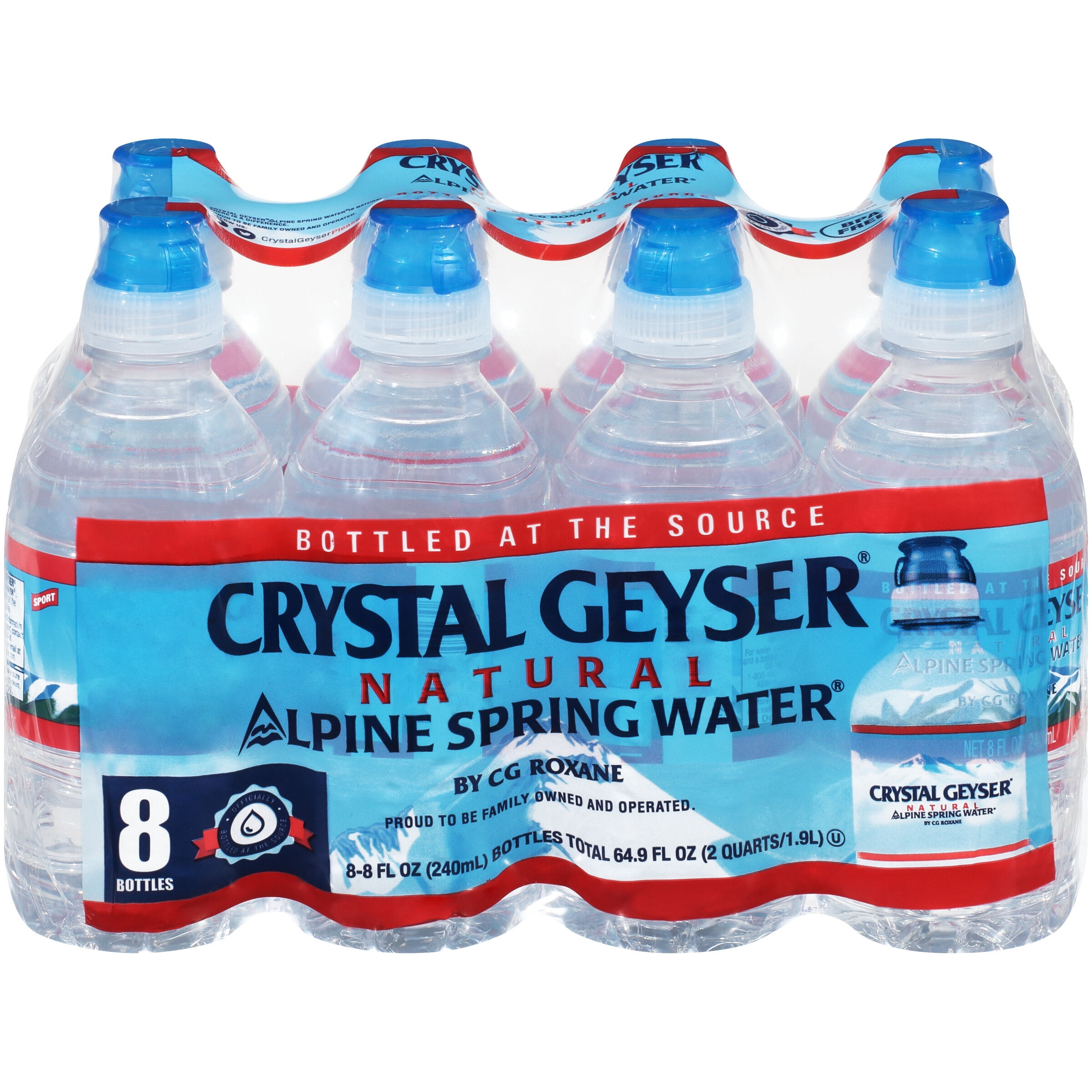 Crystal Geyser Natural Alpine Spring Water, Bottled at Source, 8 Pack - 8 fl. oz. Each - Walmart.com