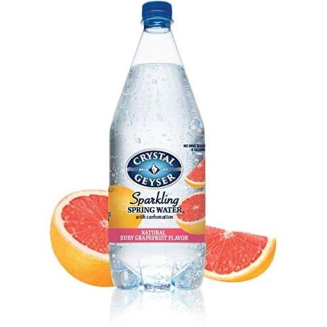 Crystal Geyser Natural Ruby Grapefruit Flavored Sparkling Spring Water | 12 Pack | 1.25 Liter ...