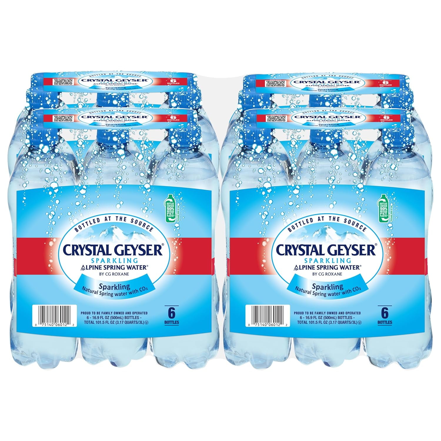 Crystal Geyser Sparkling Alpine Natural Spring Water, 24-Pack, 16.9oz ...