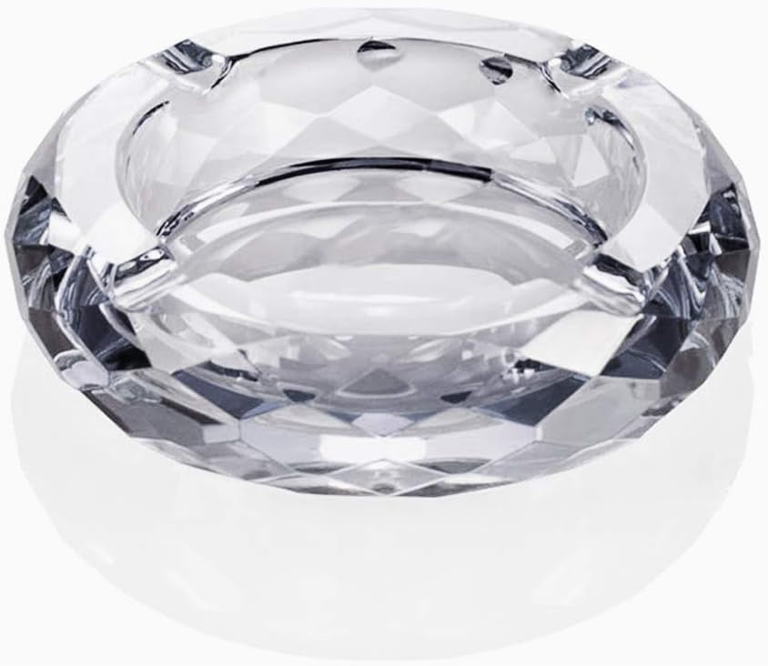 Crystal Glass Ashtray, Cigar Cigarettes Ashtray Holder Home Office ...