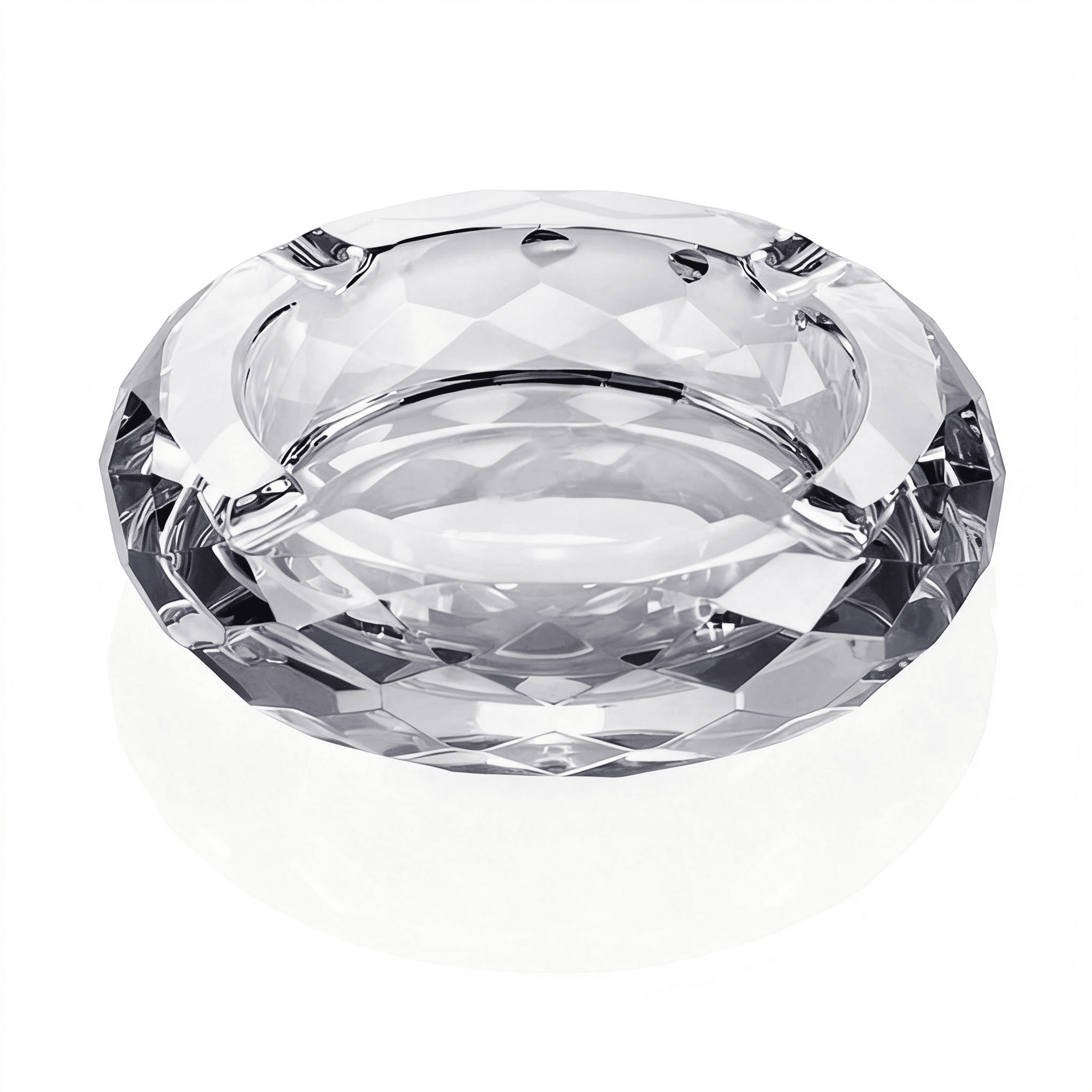 Crystal Glass Ashtray Cigar Cigarettes Holder Home Office Desktop ...