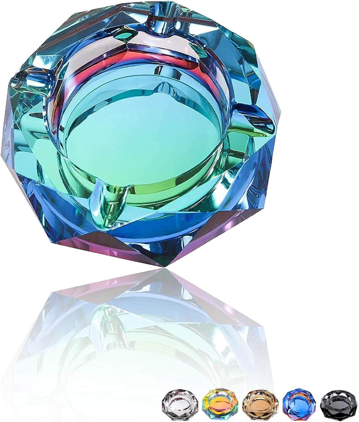 Crystal Glass Ashtray, Sparkly Cigar Cigarettes Ash Tray, Ashtrays for ...