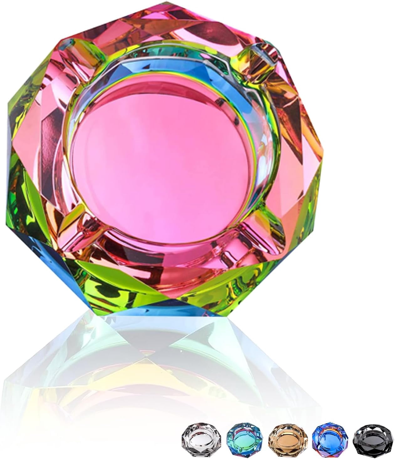 Crystal Glass Ashtray, Sparkly Cigar Cigarettes Ash Tray, Ashtrays for ...