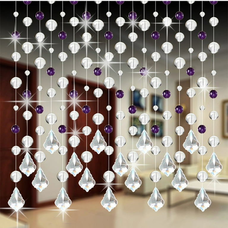 Crystal Curtain Crystal Bead Door Curtain, Luxury Glass Tassel Divider