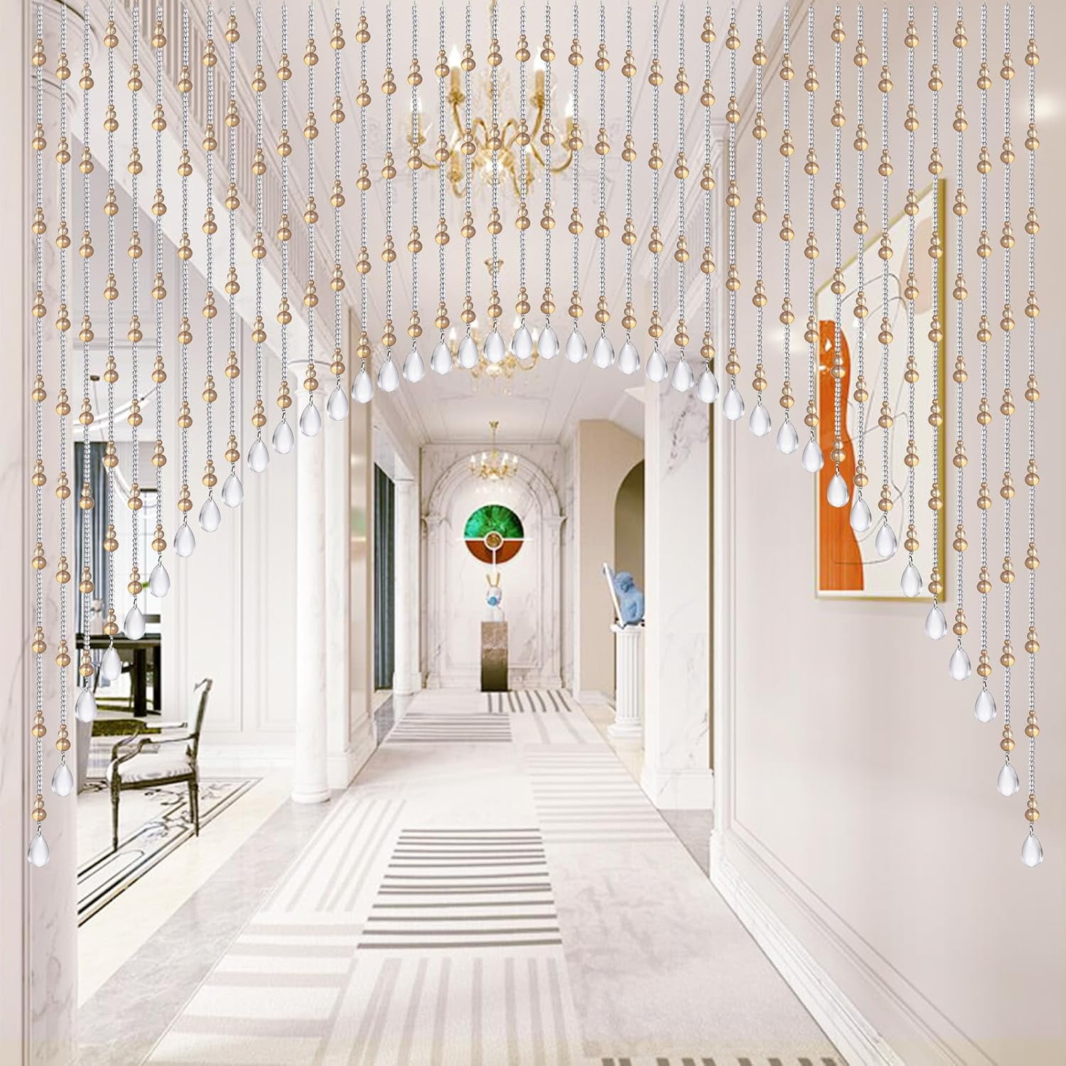 Crystal Glass Beaded Curtain for Doorway Hanging Door Beads Curtain ...