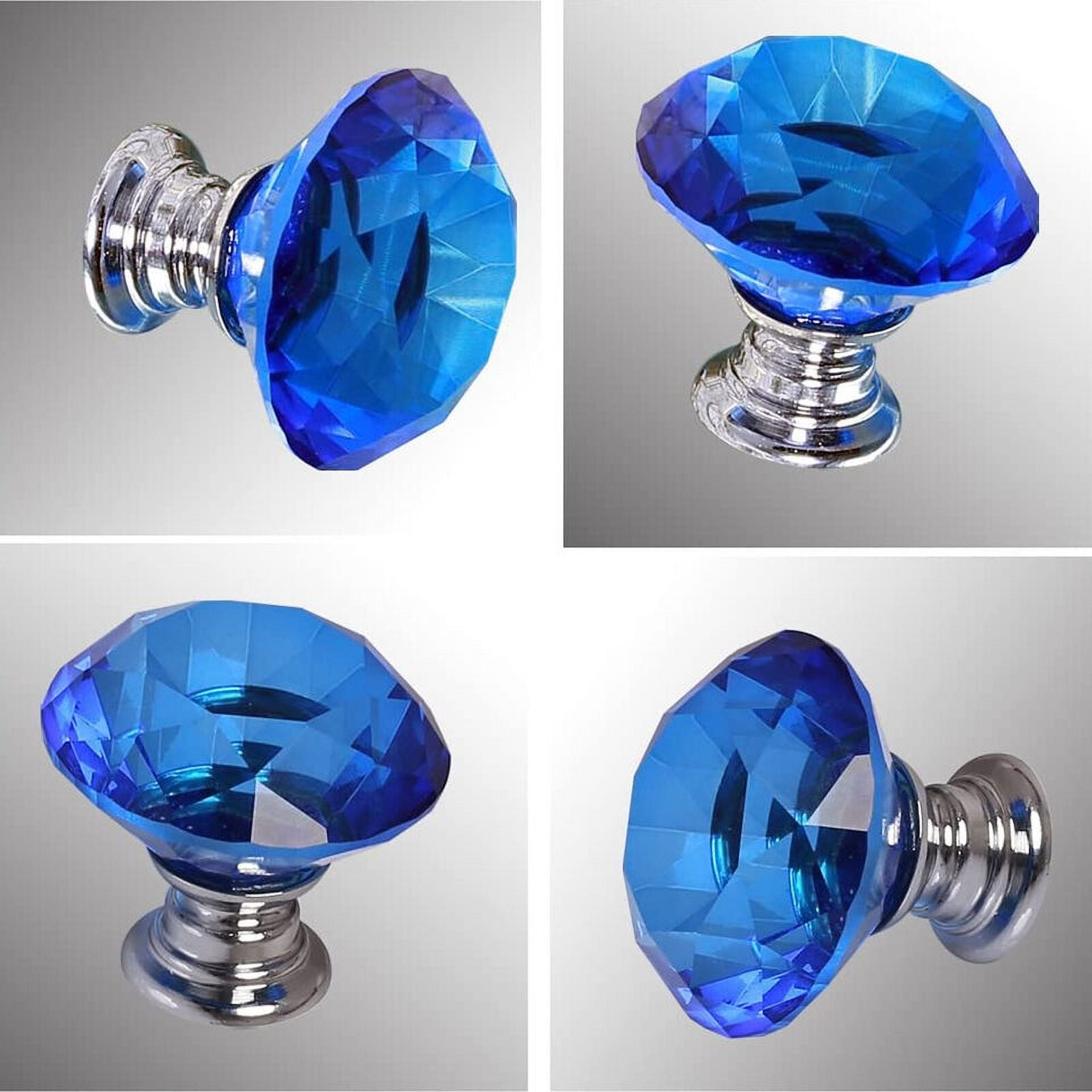 Crystal Glass Cabinet Knobs 30mm Diamond Shape Drawer Kitchen Cabinets ...