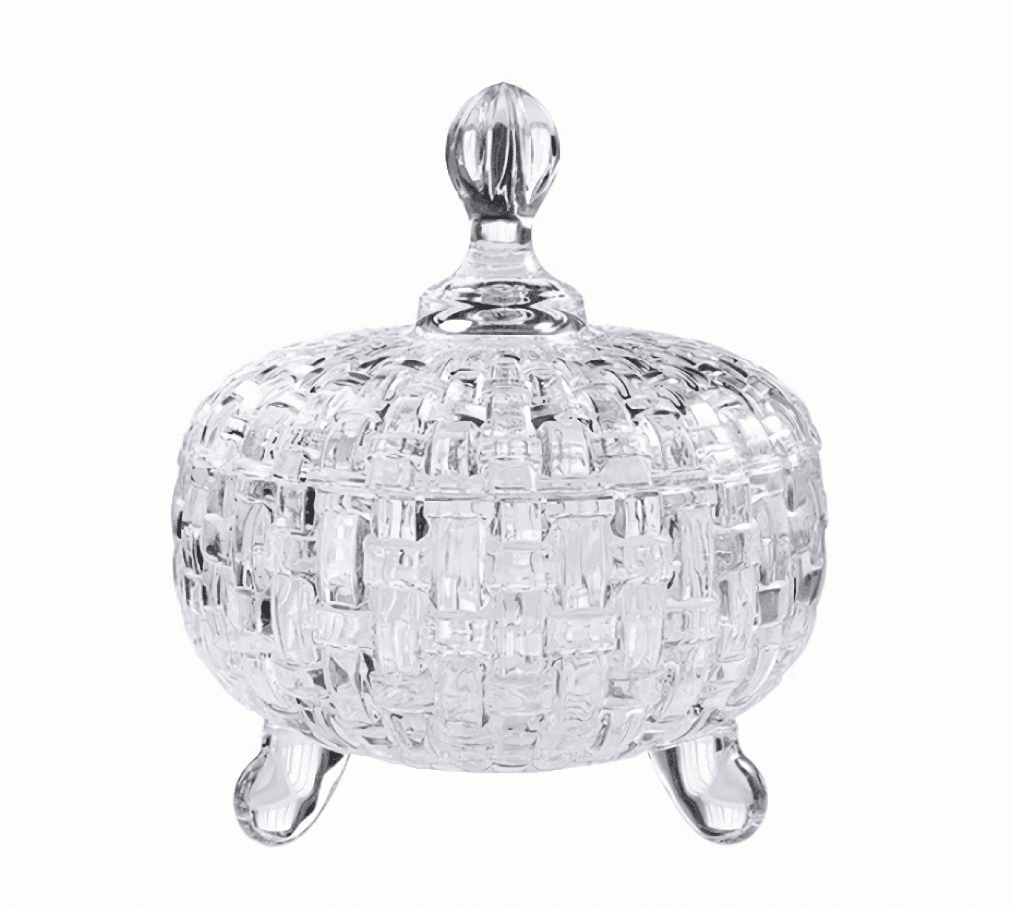 Crystal Glass Candy Jar Candy Dish, Fruit Cookies Container Jewelry ...