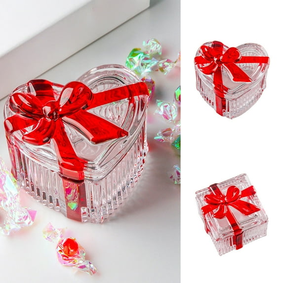 Crystal Glass Candy Jar with Lid, Household Bowl, European Style Jar ...