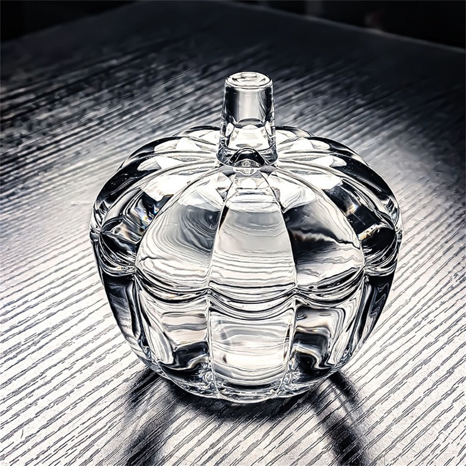 Unmbo 8oz Crystal Glass Pumpkin Candy Jar with Lid, Halloween Cookie ...