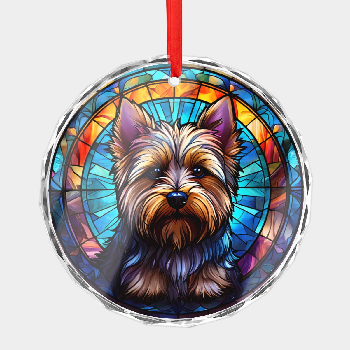 Crystal Glass Christmas Ornament Adorable Yorkshire Terrier Yorkie ...