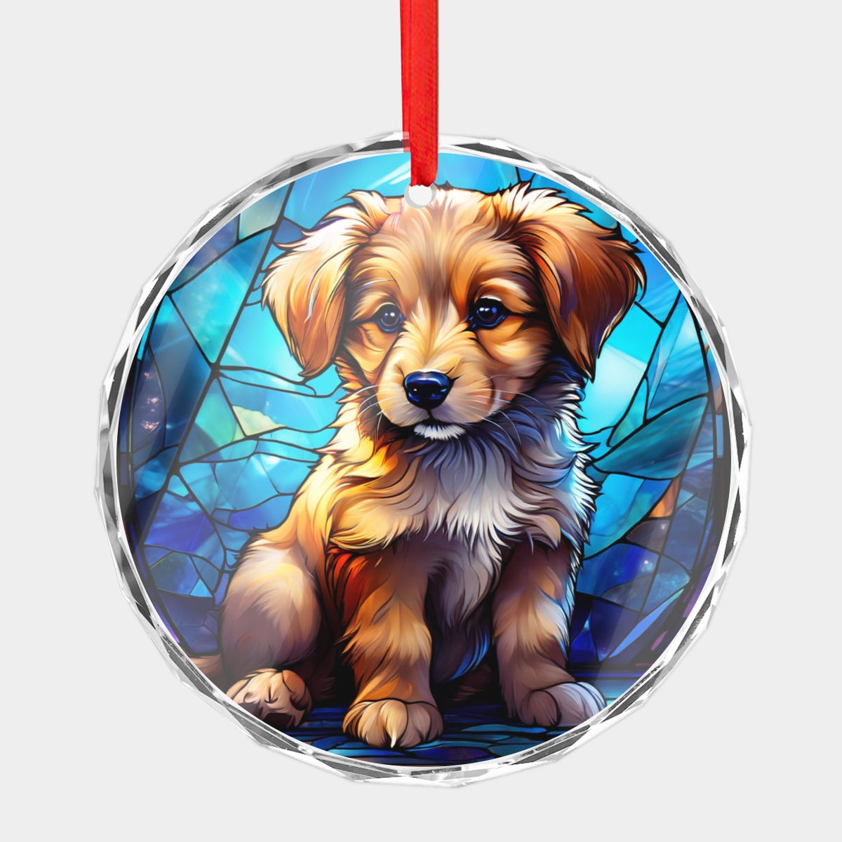 Cute Labrador Retriever Puppy Dog Design Crystal Glass Christmas ...