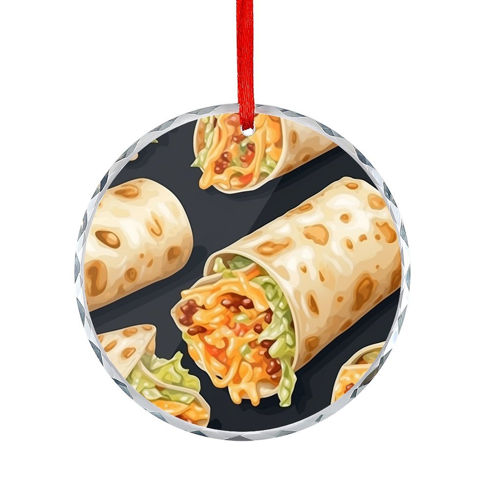 Crystal Glass Christmas Ornament Burritos Tortilla Giant Realistic ...