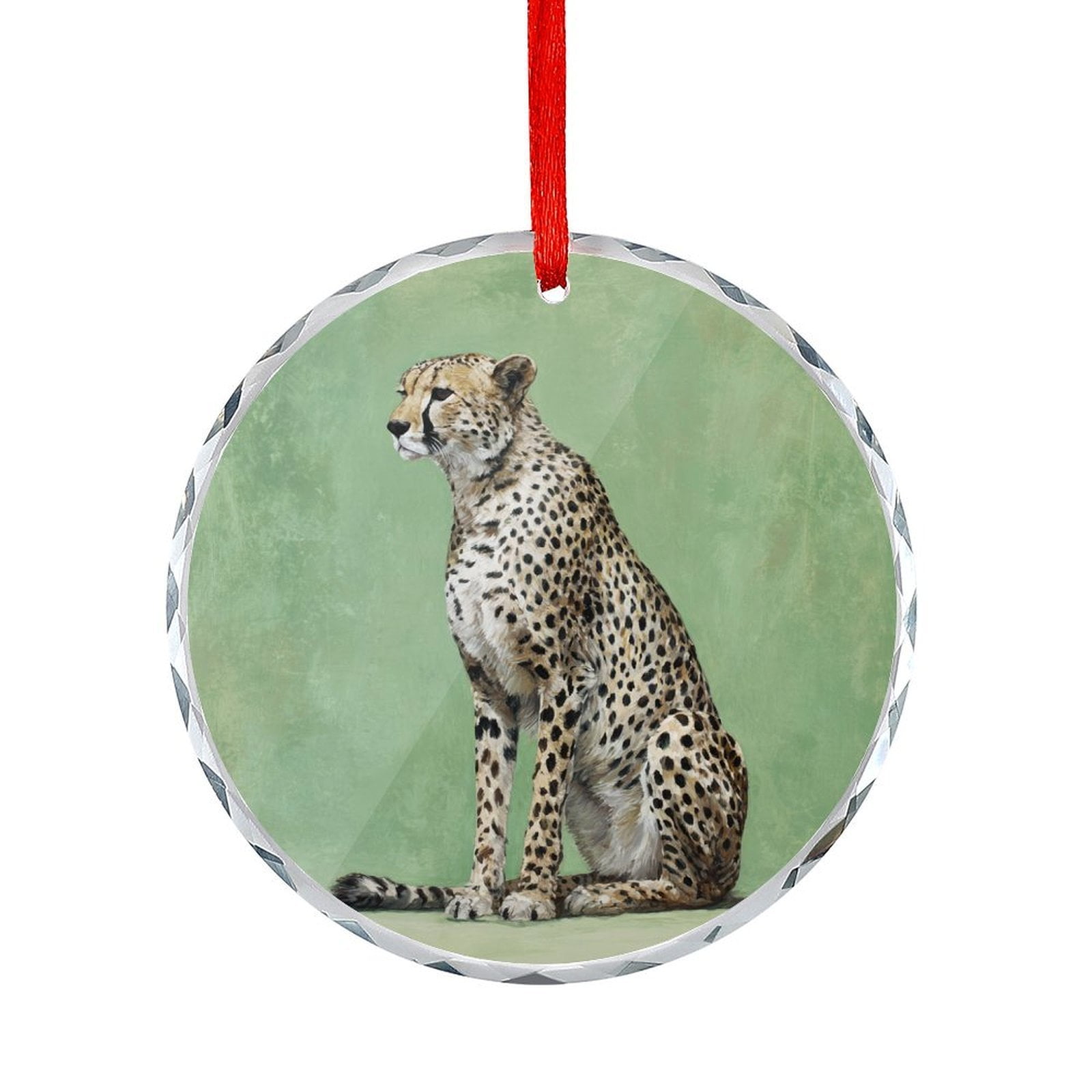 Crystal Glass Christmas Ornament Cheetah Leopard Crystal Ornament 2025 ...