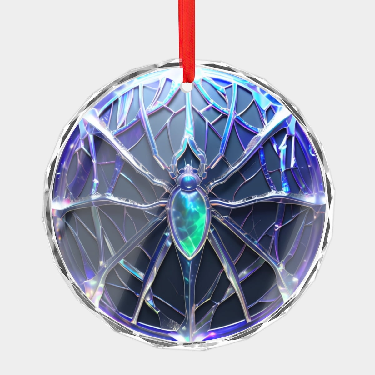 Crystal Glass Christmas Ornament Cool Spider Web Stained Glass Style ...