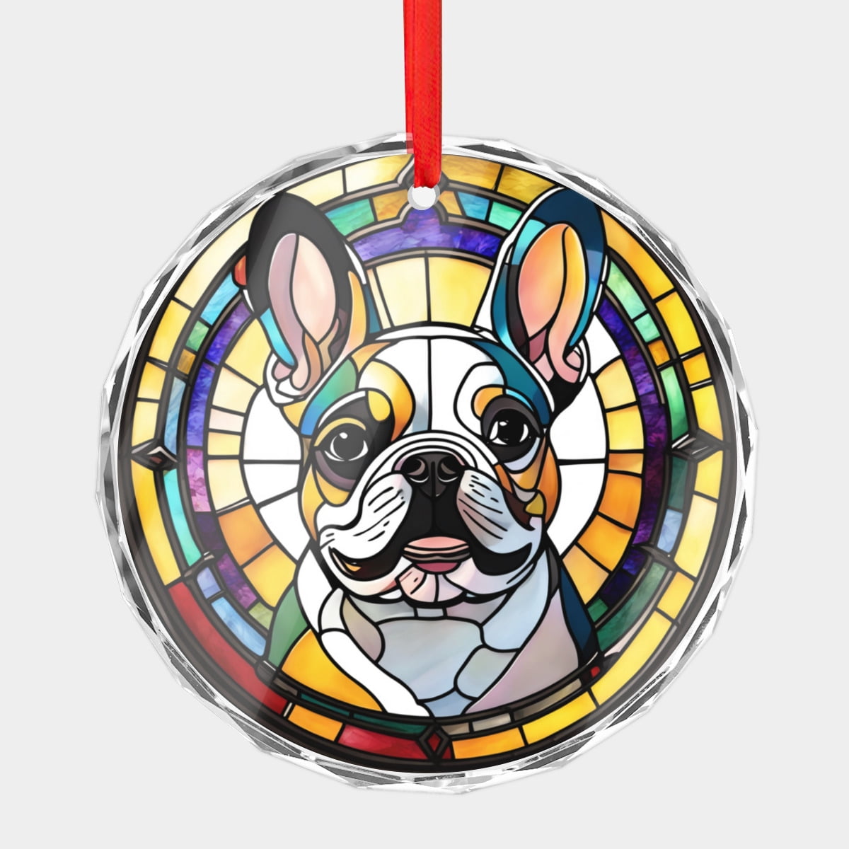 Crystal Glass Christmas Ornament Frenchie French Bulldog Cool Stained ...