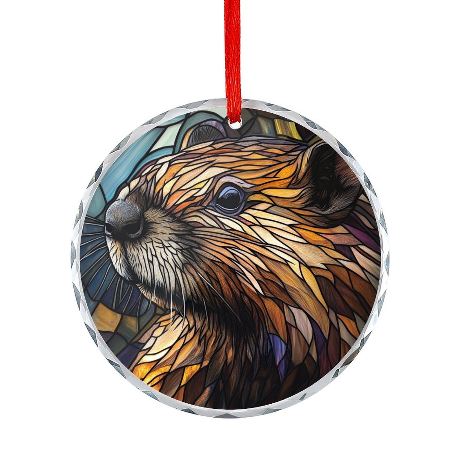 Crystal Glass Christmas Ornament Illustration of A Capybara Christmas ...