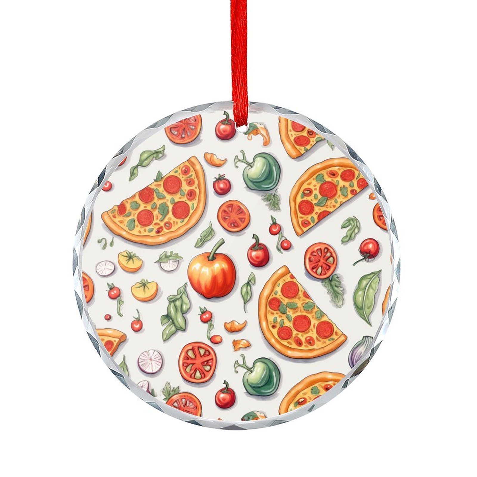 Crystal Glass Christmas Ornament Pepperoni Pizza Christmas Ornaments ...
