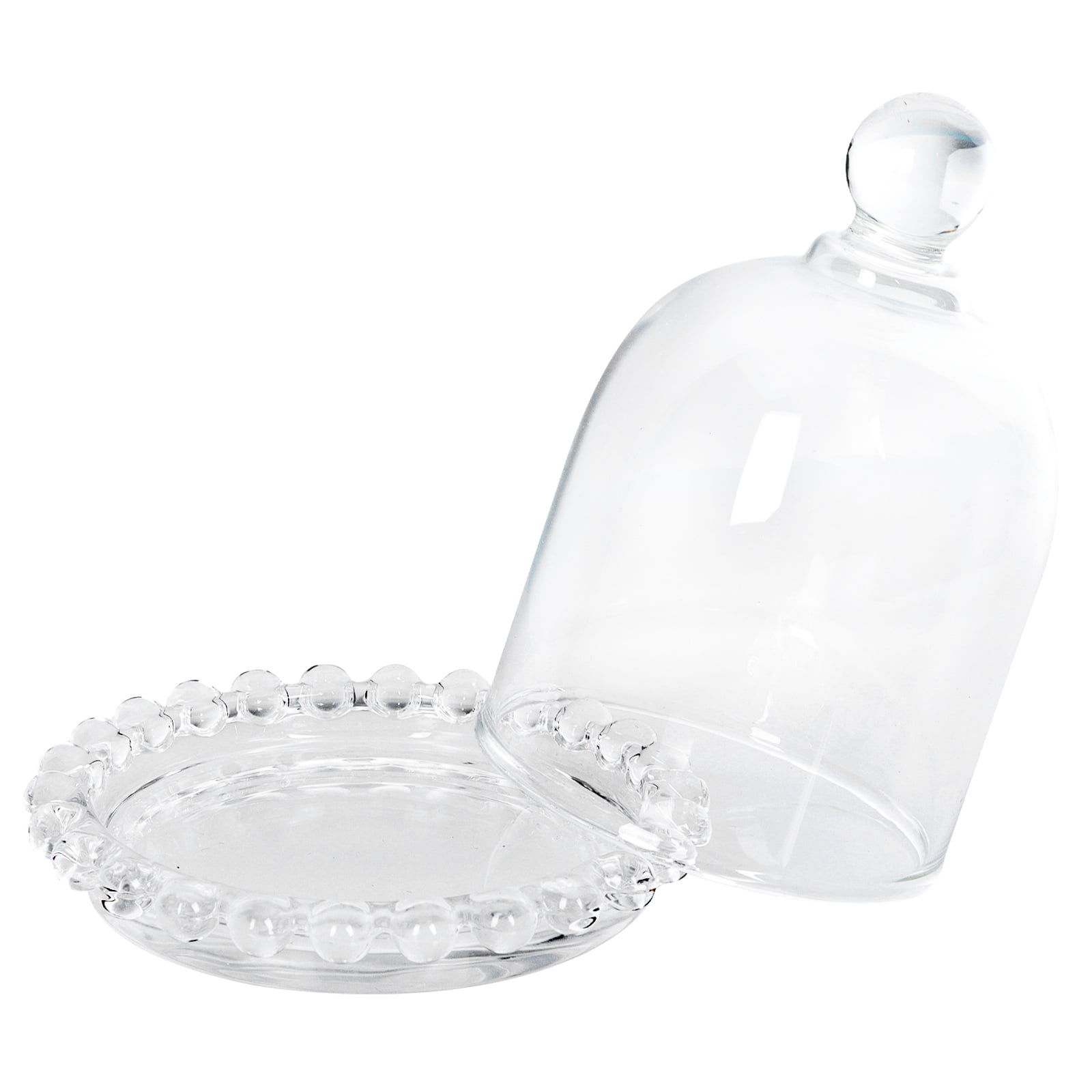 Crystal Glass Cover Bracket Snack Containers Small Cake Lid Transparent ...