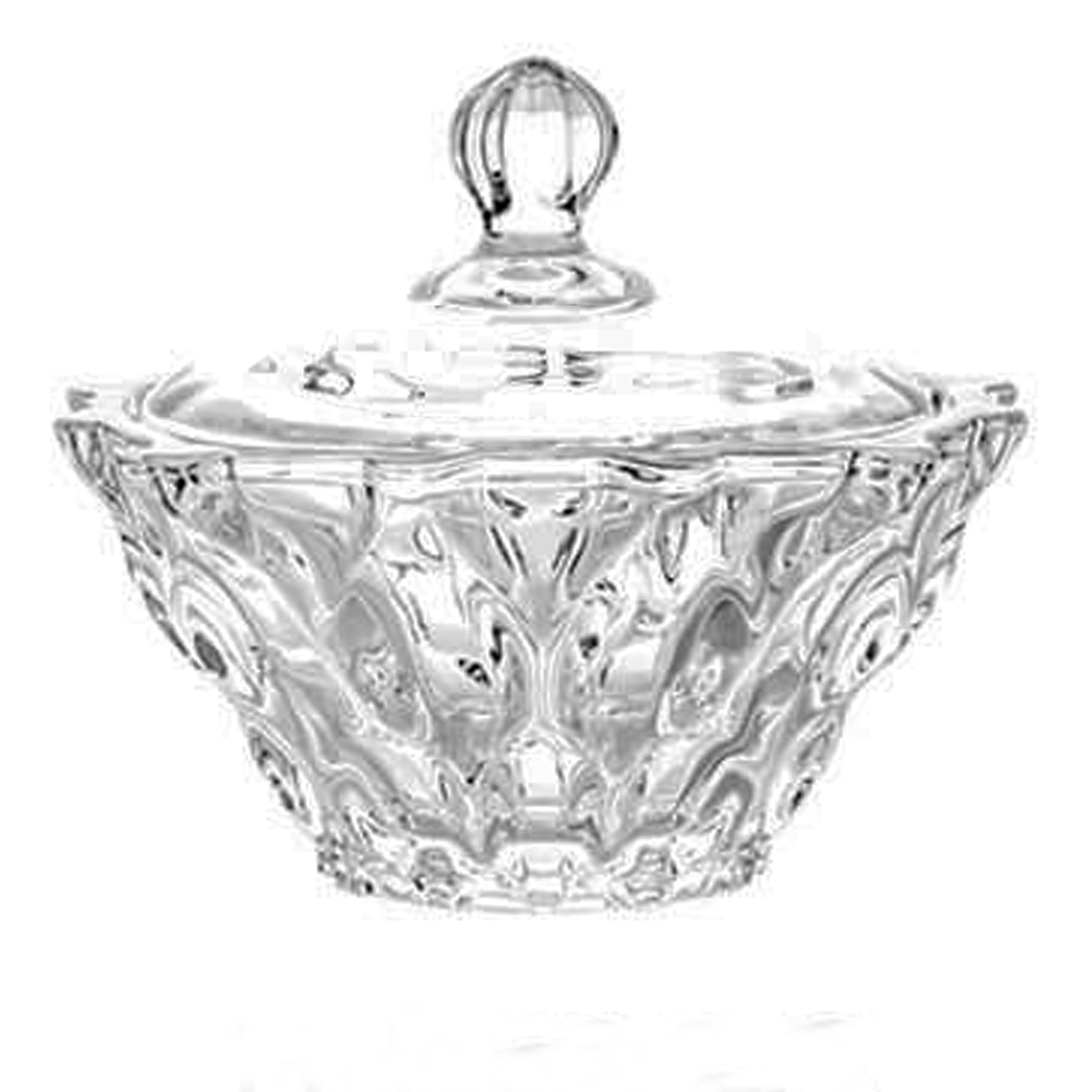 Crystal Glass Covered Candy Box 4.5" – Elegant Round Storage Dish for ...