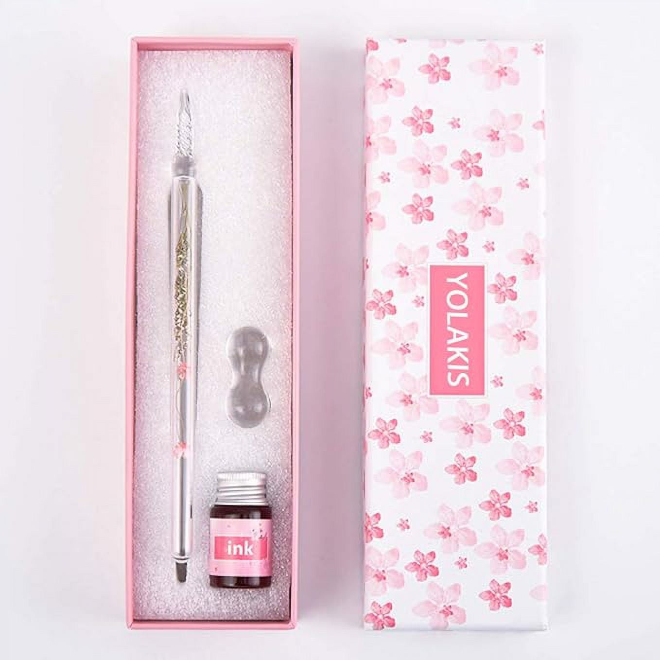 Crystal Glass Dip Pen, YOLAKIS Vintage Glass Ink Pen Set Handmade ...