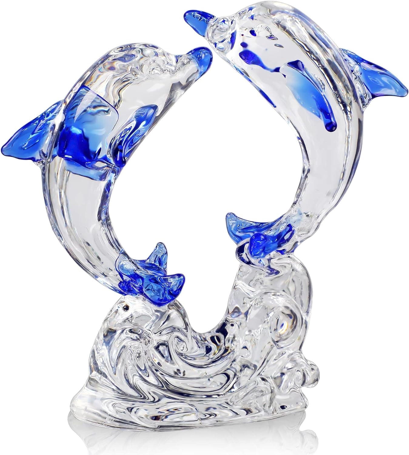 Crystal Glass Dolphins Figurines Collectibles, Sea Animal Sculpture ...