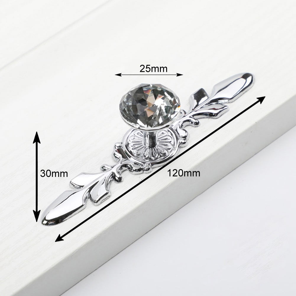 Crystal Glass Drawer Handles, Diamond-Like Cabinet Knobs, Sparkling ...